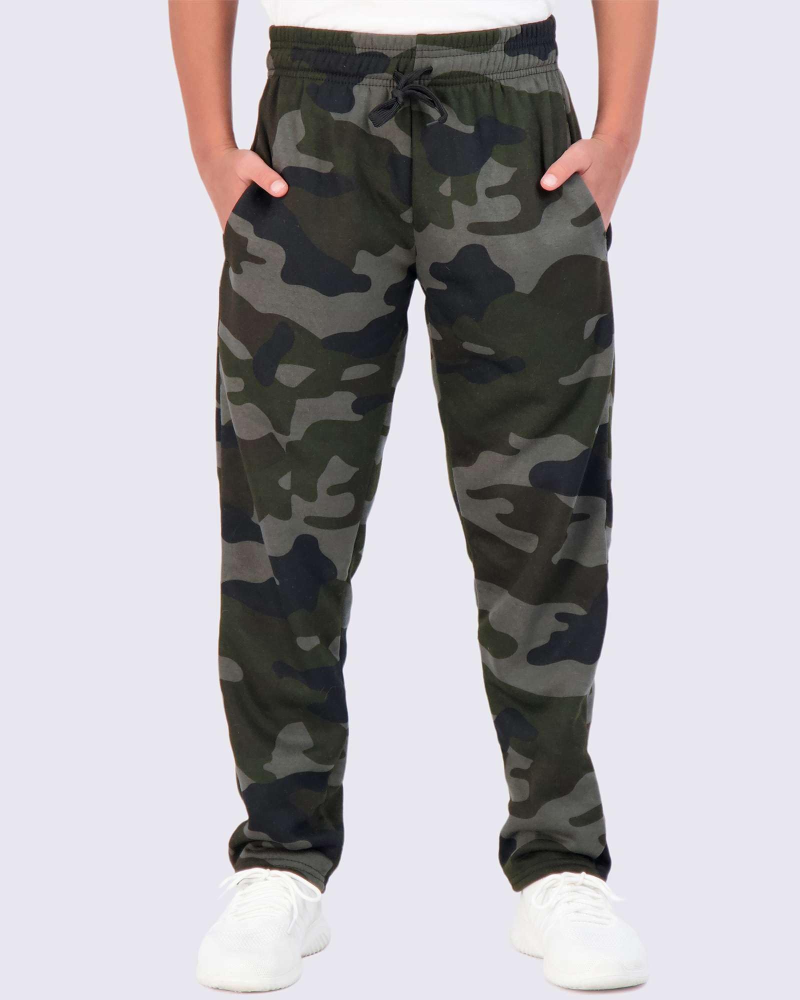 Real Essentials 3 Pack Boys Athletic Pants Sweatpants Active Kids Teen Open Bottom Fleece Youth Training Pajama Performance Workout Activewear Sports Running Quick Dry Dri Fit- Set 5,S(6-7)