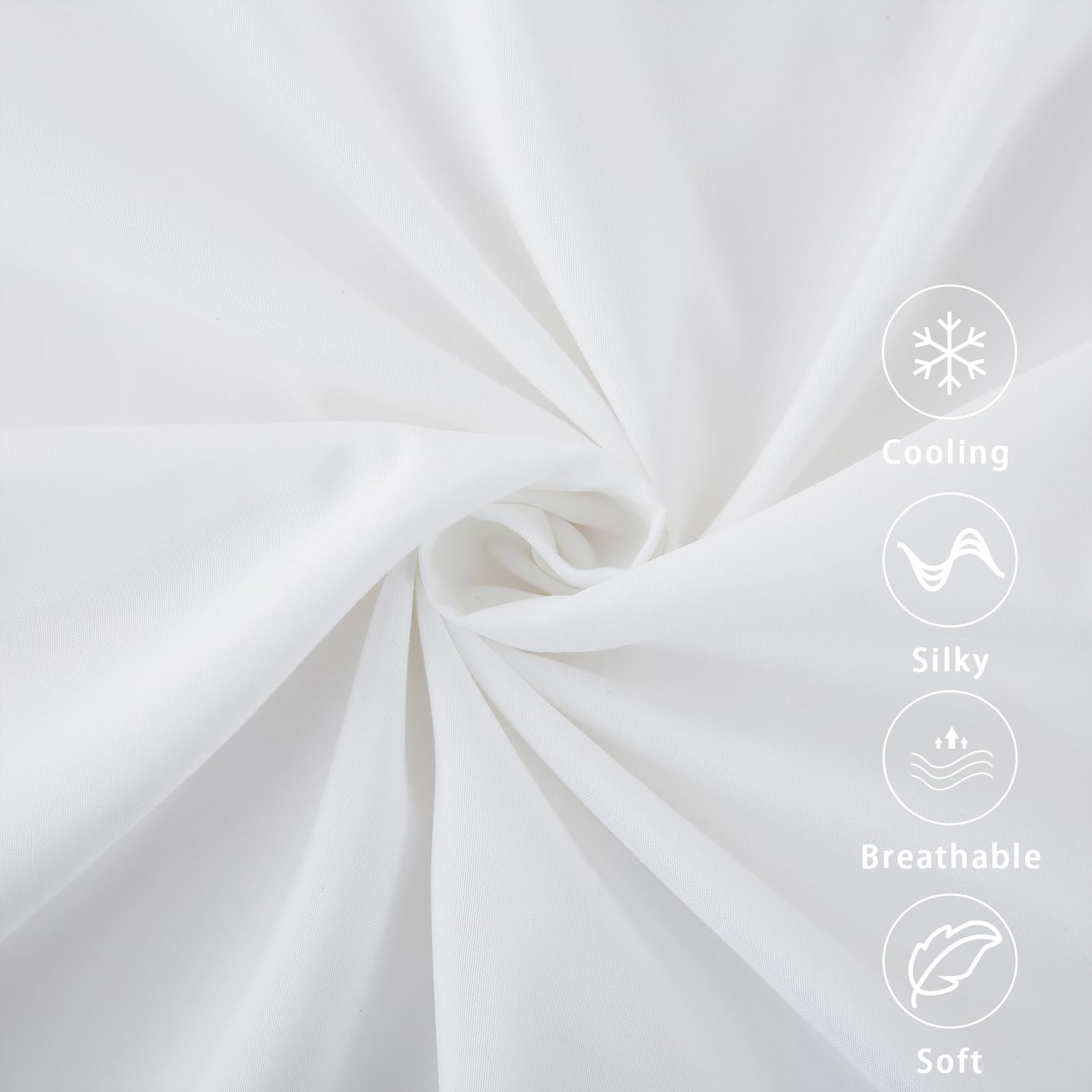Overket Full Sheet Set Ultra Soft Full Bed Sheets 1800 Series Luxury Cooling Sheets-100% Microfiber-Breathable-Wrinkle Free - Full Size White-4PC
