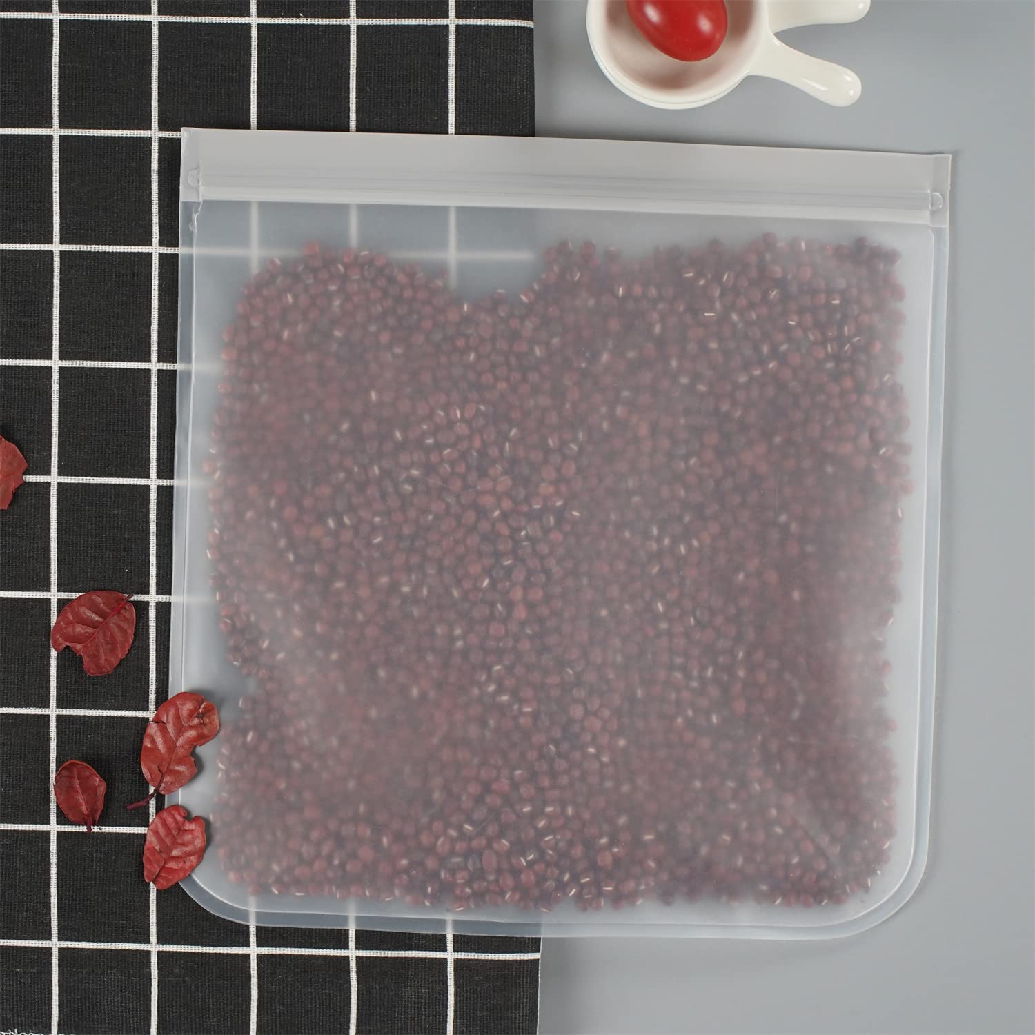 6 Pack BPA FREE Reusable silicone freezer bags, Extra Thick Reusable Storage Bags Leakproof Silicone and Plastic Free for Marinate Meats, Cereal, Sandwich, Snack, Travel Items, Home Organization