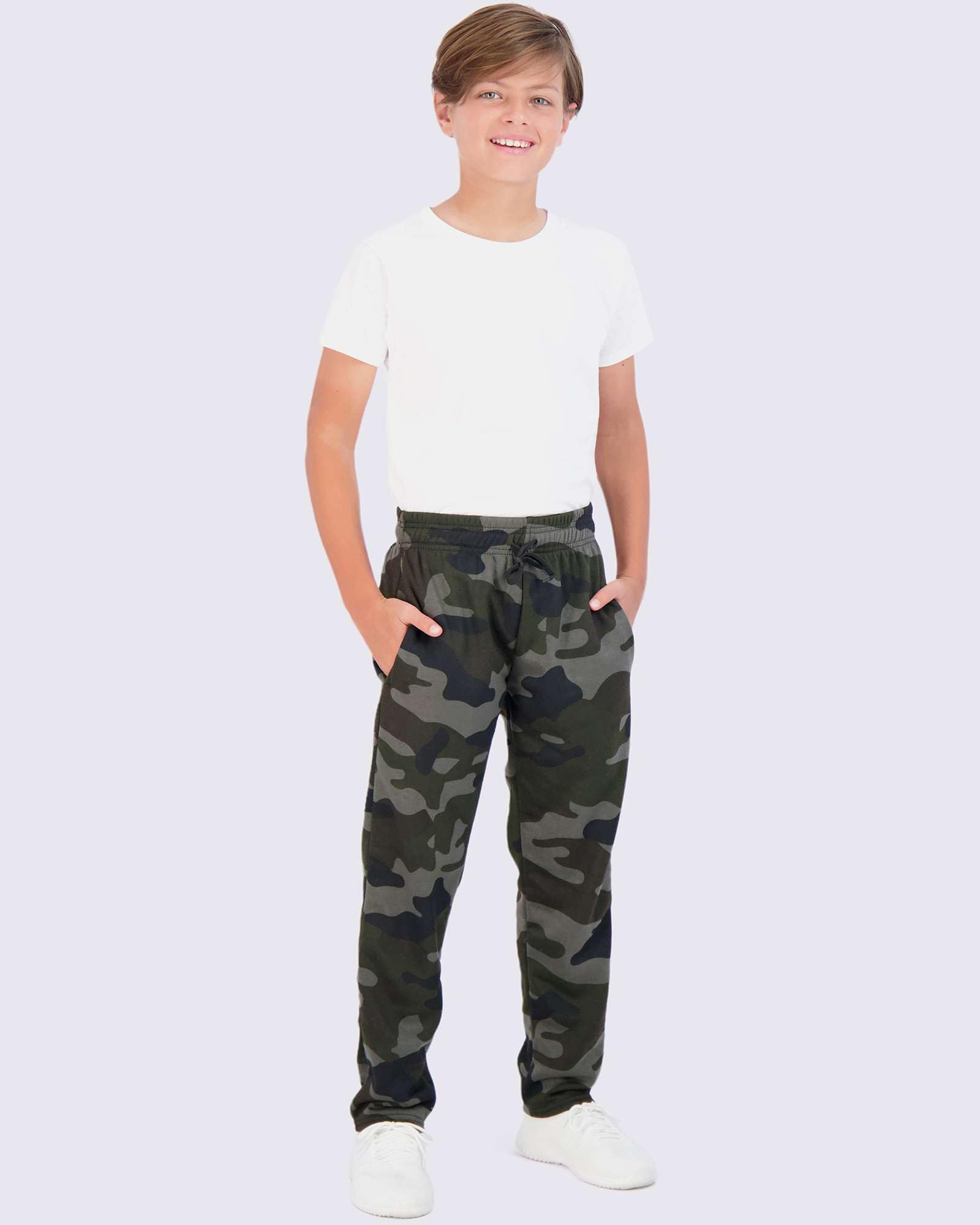Real Essentials 3 Pack Boys Athletic Pants Sweatpants Active Kids Teen Open Bottom Fleece Youth Training Pajama Performance Workout Activewear Sports Running Quick Dry Dri Fit- Set 5,S(6-7)