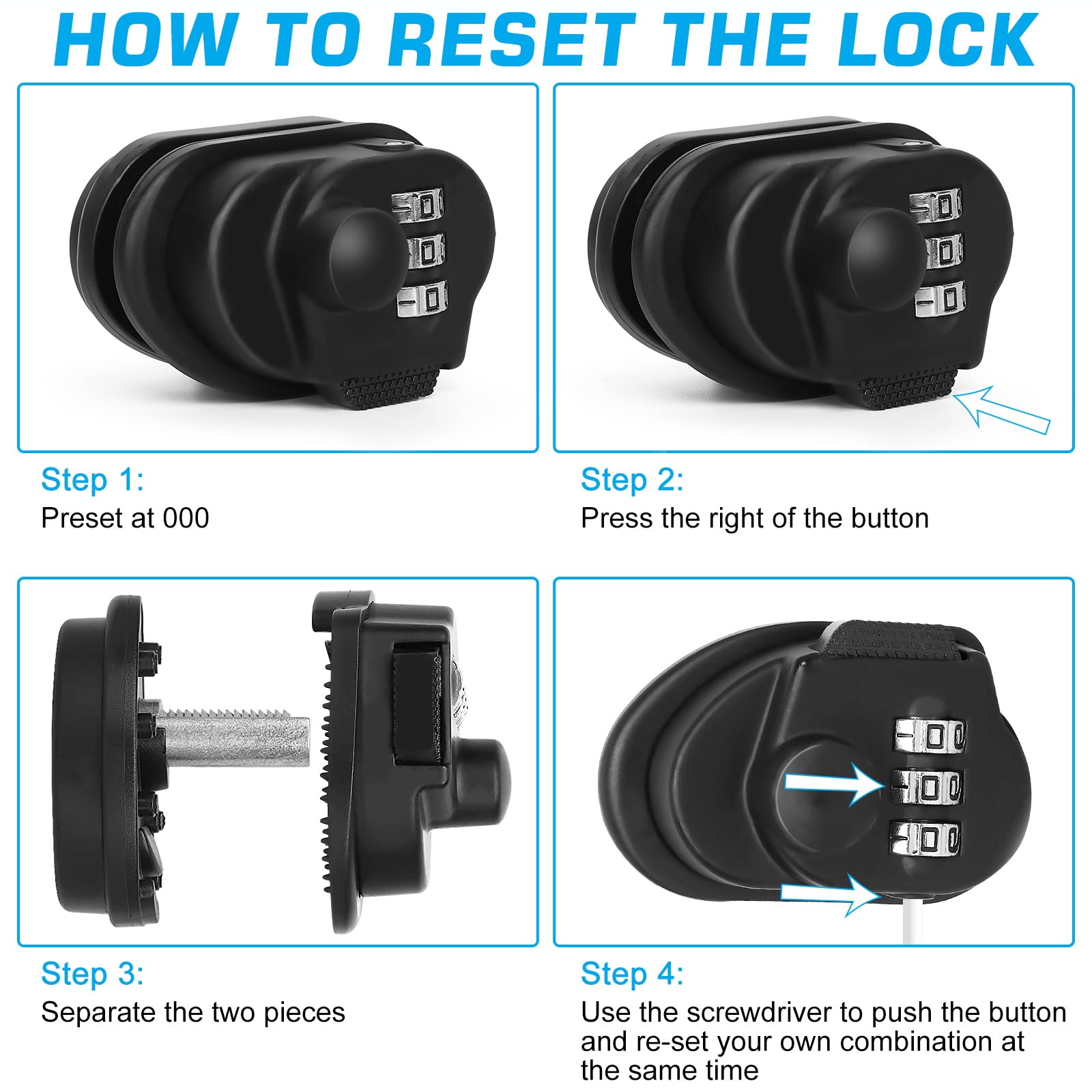 UrbanX Professional Trigger Lock - 3 Digit Combination Lock for ČZ vz. 38 .380 ACP - Fits Pistols, Rifles, BB Rifles & Shotguns - 1 Pack