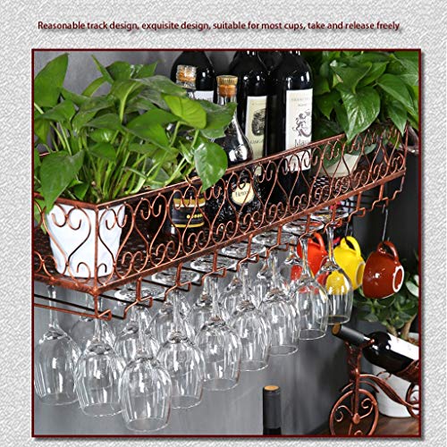 PIBM Stylish Simplicity Wine Shelf European Wrought Iron Hanging Wine Rack, Creative Wall Hanging Wine Rack, Black , 120CM