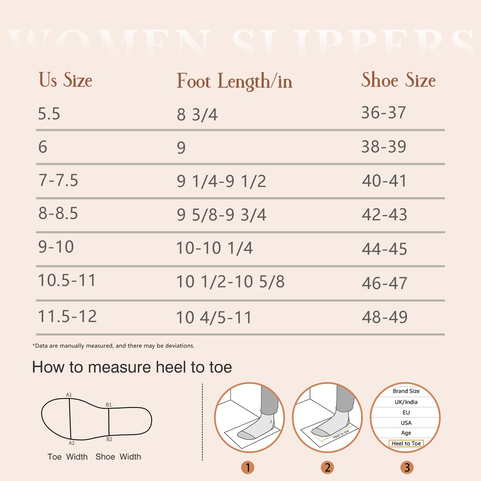 Litfun Women's Fuzzy Memory Foam Slippers Fluffy Winter House Shoes Indoor and Outdoor, Chestnut 7-7.5