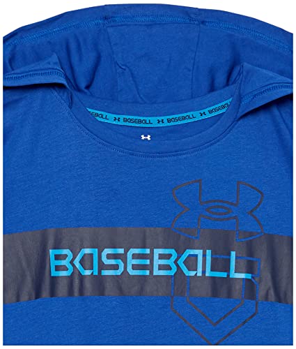 Under Armour Boys' Baseball Short Sleeve Hoodie, (400) Royal / / White, Youth Large