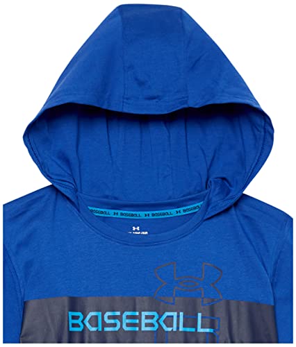 Under Armour Boys' Baseball Short Sleeve Hoodie, (400) Royal / / White, Youth Large