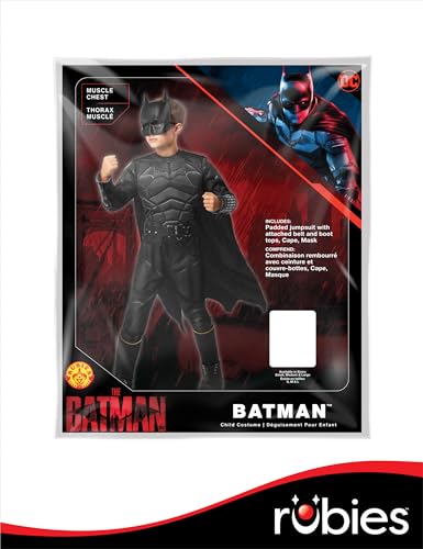 Rubies DC Comics The Batman Movie Deluxe Boy's Batman Costume for Themed Parties and Halloween, Small