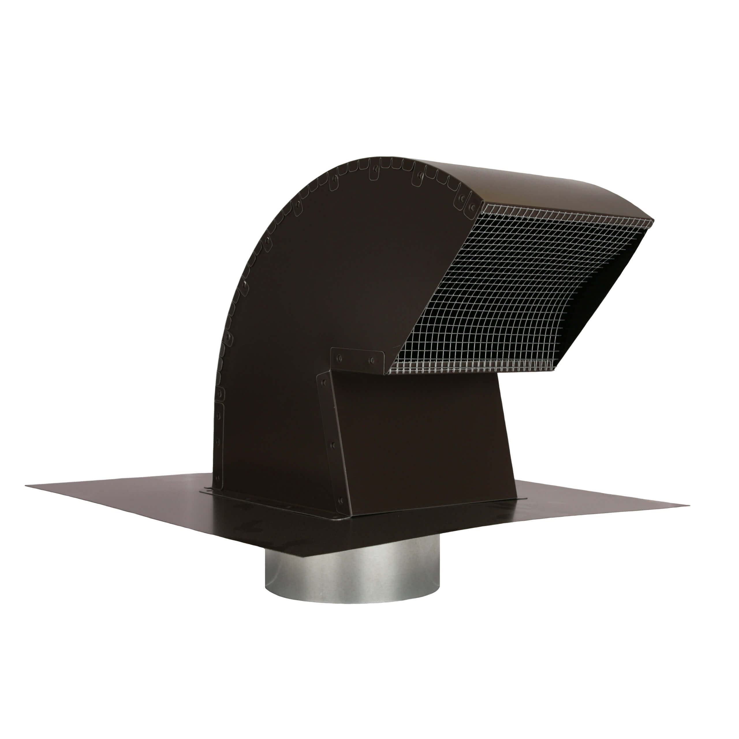 Goose Neck Painted Exhaust Roof Vent with Extension (10 Inch, Brown)