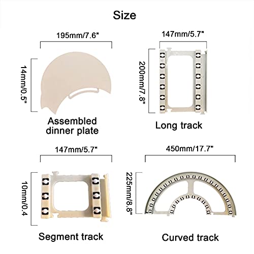 WMQ Household Long Table Rotating Manual Dining Table, Turntable Oval Dining Table, Turntable Adjustable Length Turntable