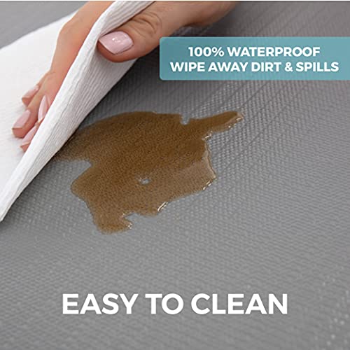 Home Genie Slip Resistant Removable Smooth Durable Drawer and Shelf Liner, Non Adhesive, Roll, Décor Kitchen Cabinet Shelves Liners, Stain Protection, Drawers, Desks, 12 Inch x 10 FT, Slate Gray