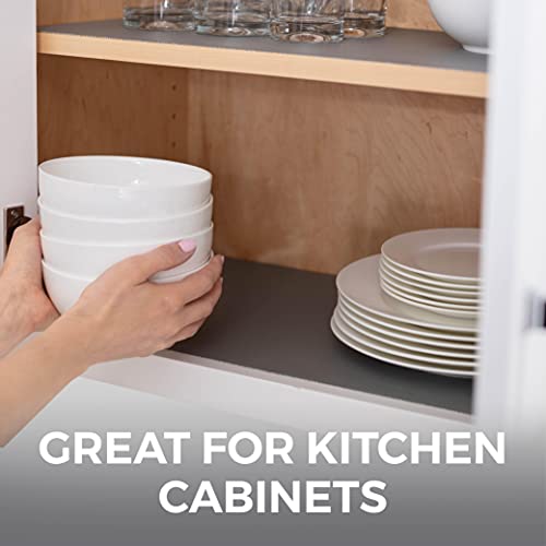 Home Genie Slip Resistant Removable Smooth Durable Drawer and Shelf Liner, Non Adhesive, Roll, Décor Kitchen Cabinet Shelves Liners, Stain Protection, Drawers, Desks, 12 Inch x 10 FT, Slate Gray