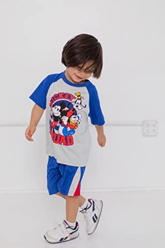 Disney Mickey Mouse Donald Duck Goofy Toddler Boys Graphic T-Shirt Tank Top and Shorts 3 Piece Set Blue/Gray/Red 2T