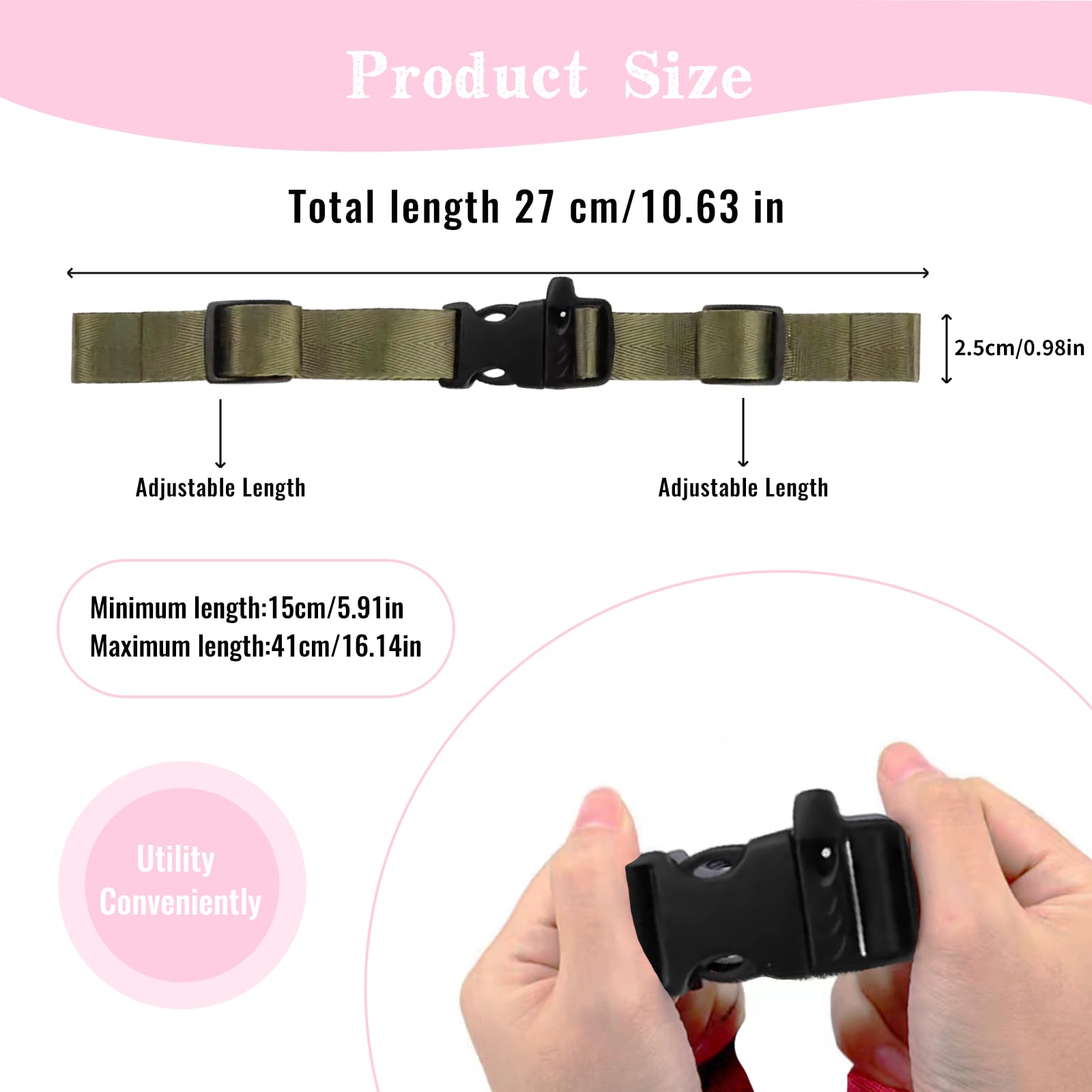 Ikerall Sternum Straps For Backpacks 1-pack,Adjustable Chest Strap with Emergency Whistle Buckle Suitable for Universal Outdoor Fabric Backpack Straps(Navy Green)