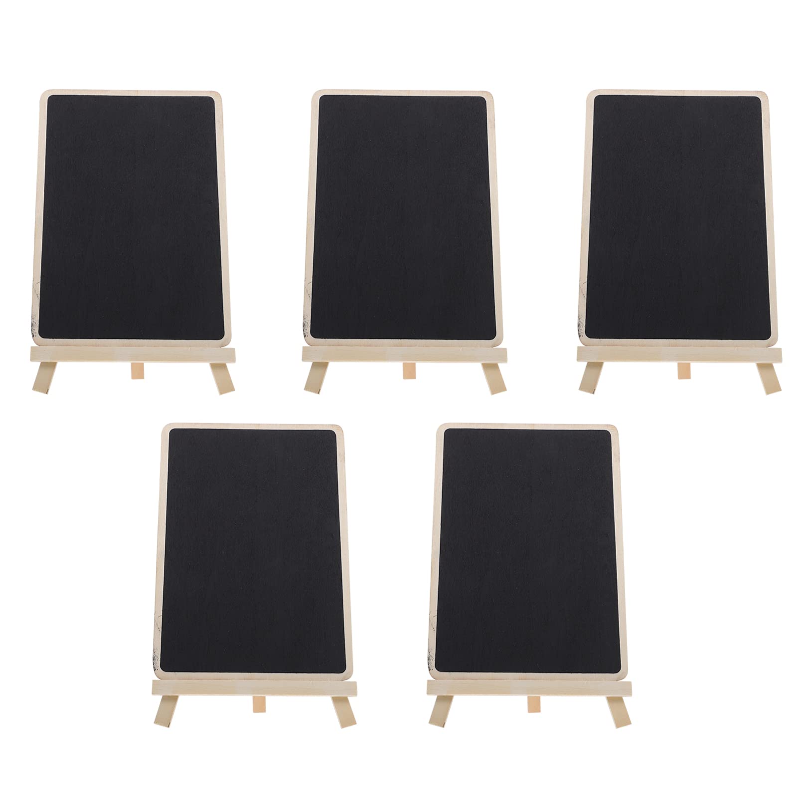 Wood Mini Chalkboard Signs, Food Signs, Wooden Message Board Desk, Small Wood Chalkboard Labels with Easel Stand for Wedding Signs(5pcs)