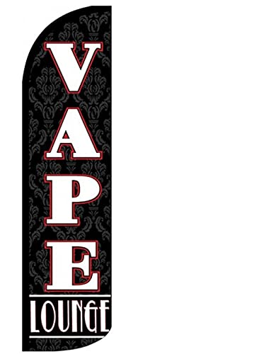 VAPE LOUNGE - Windless Swooper Flag Feather Banner Sign 3x11.5 ft Tall (Flag Only) kq