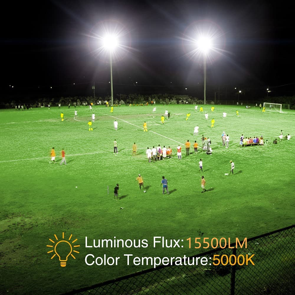 XYCN 150W LED Flood Light Outdoor,2 Pack 15500LM Super Bright Security Light,IP66 Waterproof Outdoor Floodlight,5000K Daylight White LED Exterior Light for Basketball Court, Stadium, Playground