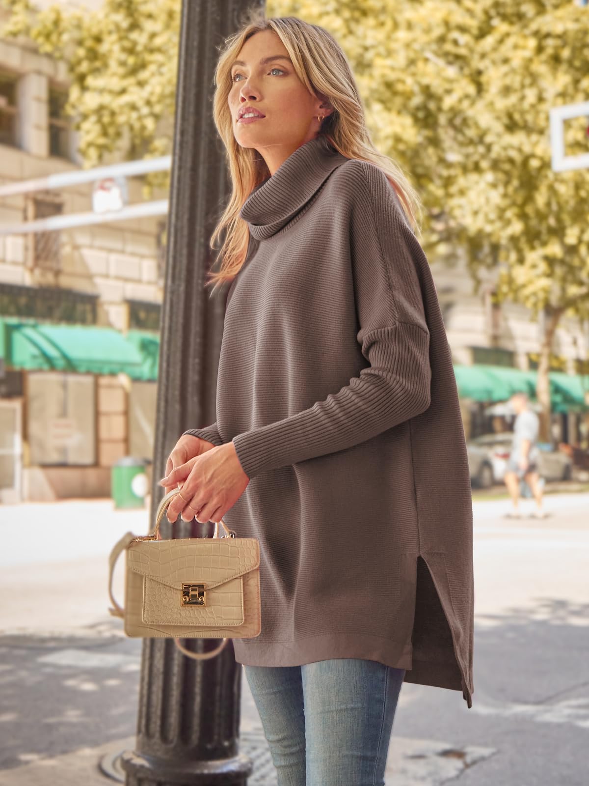 LILLUSORY Oversized Turtleneck Pullover Sweaters Womens 2025 Long Tunic Sweater Winter Trendy Casual Poncho Cowl Neck Cute Tops Dress Fall Fashion Clothes Outfits Clothing