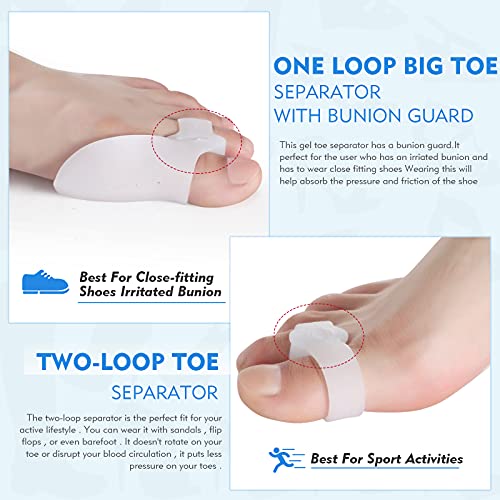 Bunion Corrector & Bunion Toe Separator, Orthopedic Bunion Splints Bunion Pads, Big Toe Separator Pain Relief, Non-Surgica Hallux Valgus Correction Treatment, Toe Straightener Bunion Socks, Day Night Support