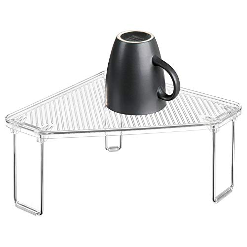 InterDesign Linus Corner Storage Shelf for Kitchen Cabinets, Countertops, Pantries - Clear
