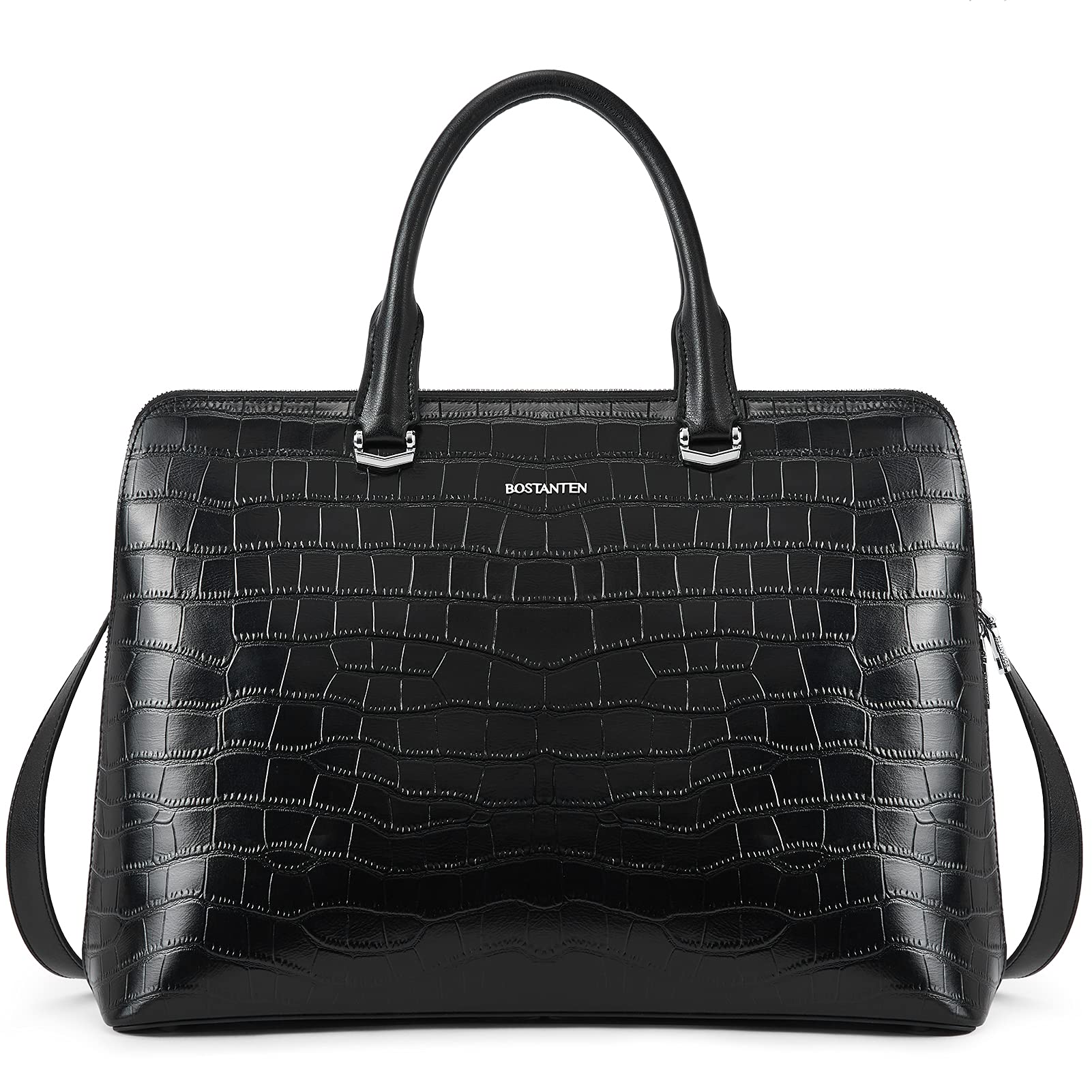 BOSTANTEN Backpack Purse for Women and Briefcase for Women Leather Laptop Bag Business Work Tote Stylish Black