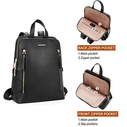 BOSTANTEN Leather Backpack for Woman Work Travel Backpack Stylish Ladies Shoulder Bags