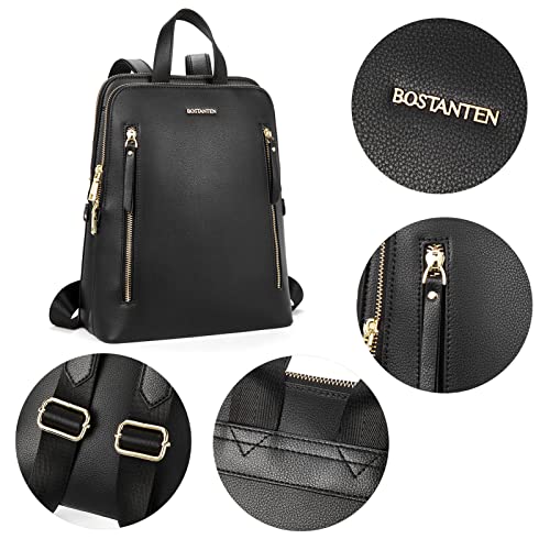 BOSTANTEN Leather Backpack for Woman Work Travel Backpack Stylish Ladies Shoulder Bags