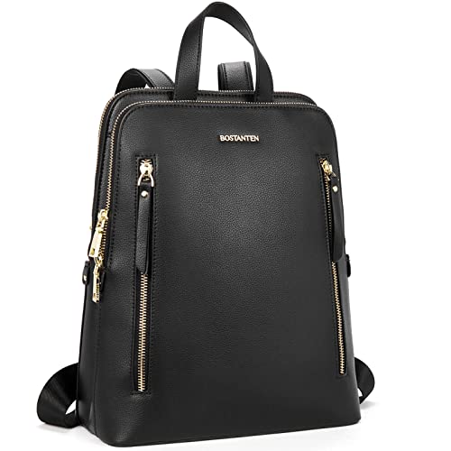 BOSTANTEN Leather Backpack for Woman Work Travel Backpack Stylish Ladies Shoulder Bags