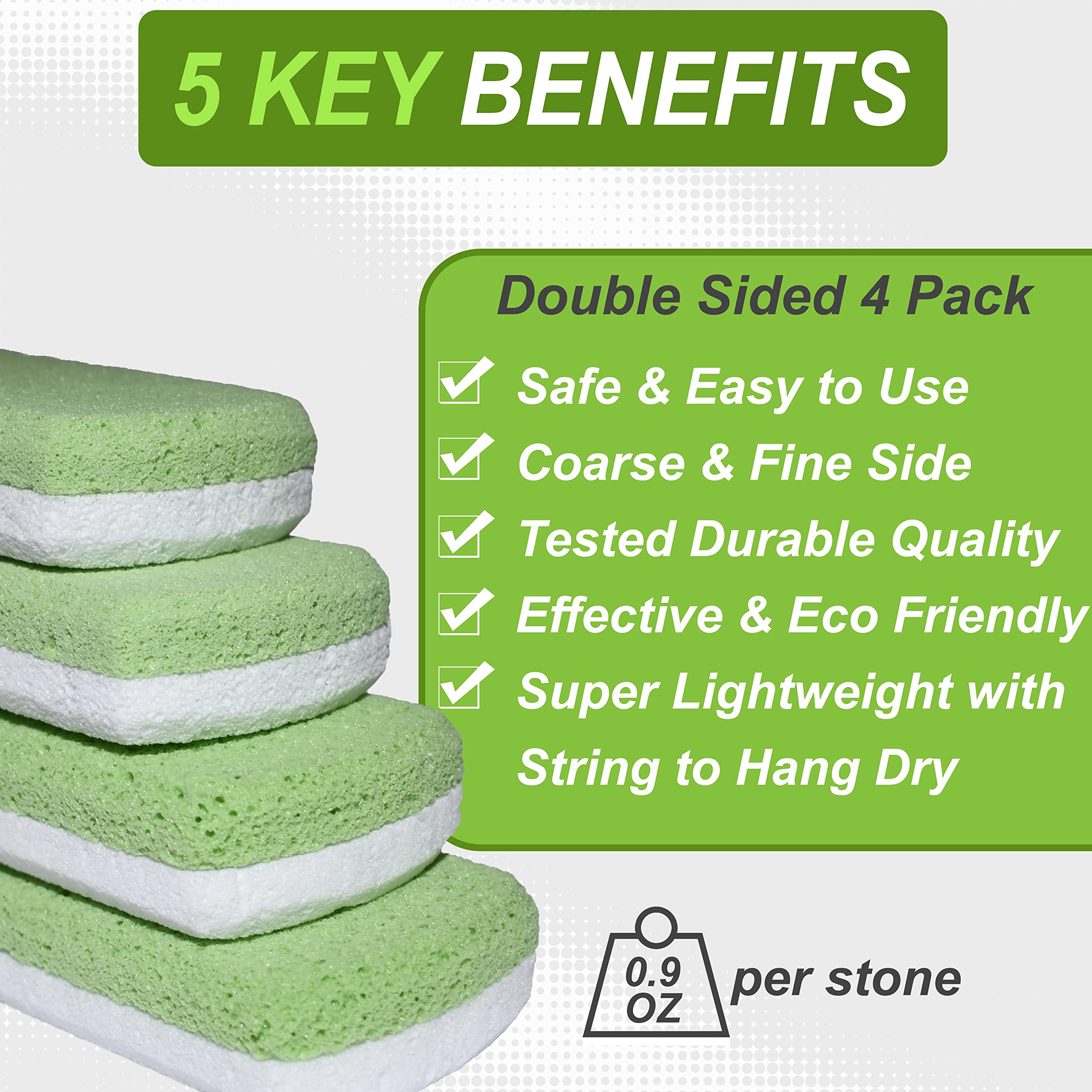 Dr. Entre's Pumice Stone for Feet 4 Pack: Callus Remover, Dead Skin Scraper, Exfoliator for Scrubber Use, Pedicure Tools, Cracked Heels Foot Care