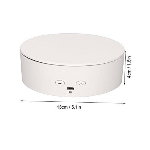 Tharyee Electric Rotating Display Stand, 360 Degree Rotating Turntable, 360 Degree Rotating Display Stand Maximum Load 6.6lb Electric Rotating Turntable for Wine Bottles Cosmetics (White)