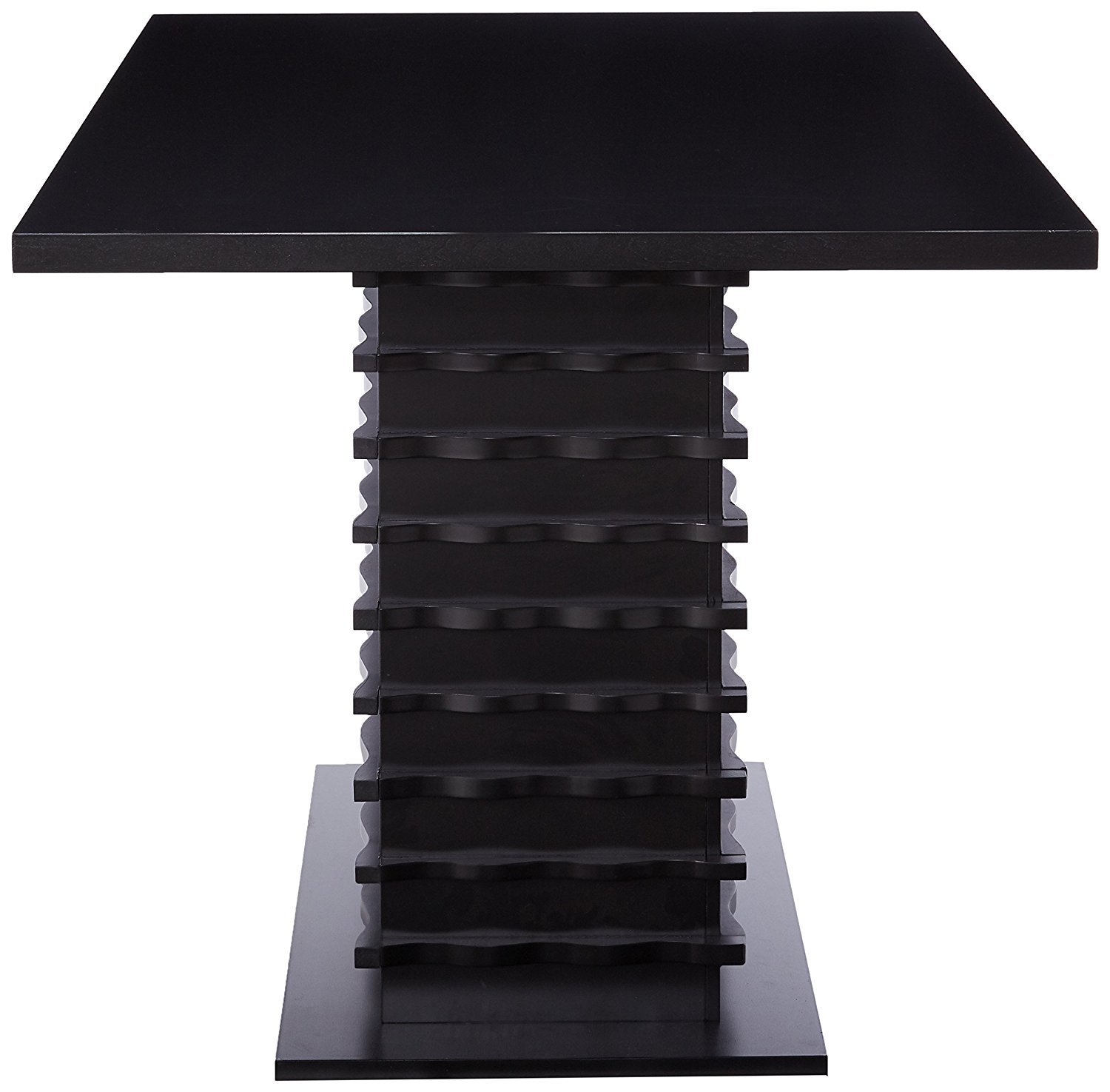 KB Designs - Wood Pedestal Kitchen and Dining Room Table, Black