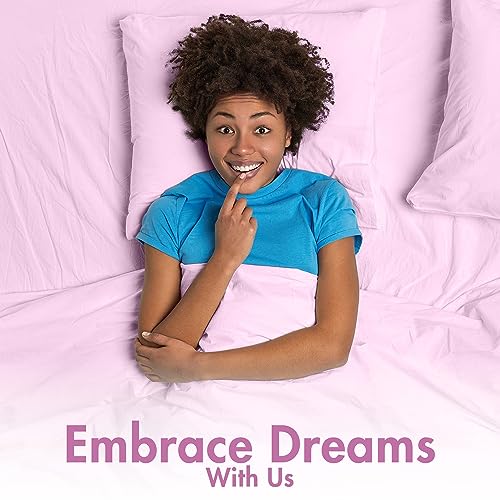Homes Perception - 3-Piece Jersey Bed Sheets - Twin Size - Jersey Knit Sheet Set β Breathable & Soft Cotton Jersey Sheets - Includes Flat Sheet, Jersey Fitted Bed Sheet, & 1 Pillowcase, Pink