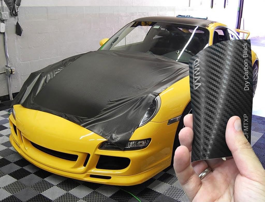 VViViD XPO Black Carbon Fiber Car Wrap Vinyl Roll Featuring Air Release Technology (2ft x 5ft)