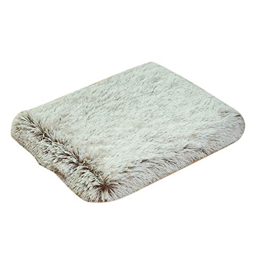 Pet Blanket Bed Pad Dog Blanket Mat Waterproof Washable Plush Square Dogs Cats Pets Warm Sleeping Bed Cover Mat for Dogs Cats - Coffee + White S
