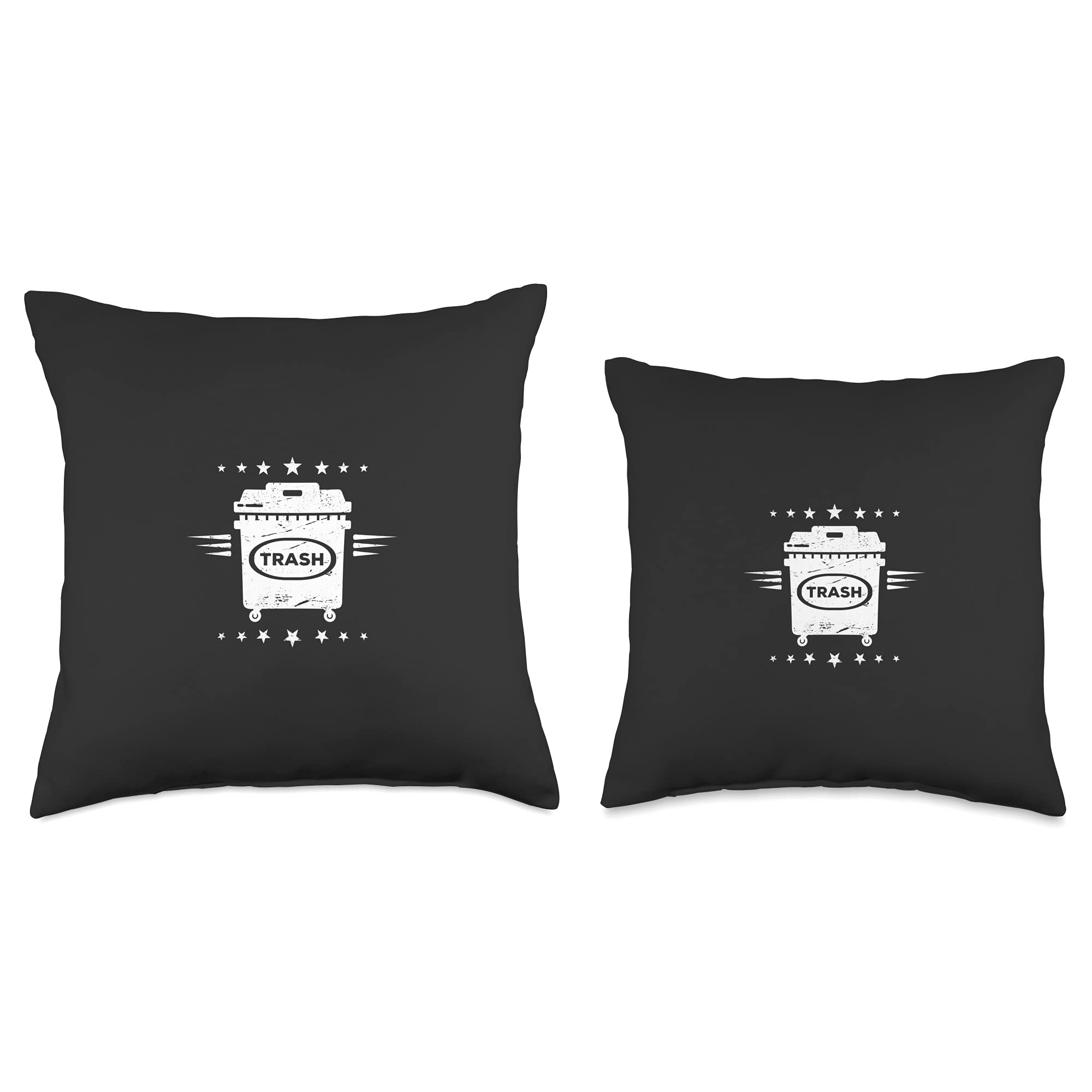 Trash Can Garbage Day Vintage Design Sanitation Worker Throw Pillow