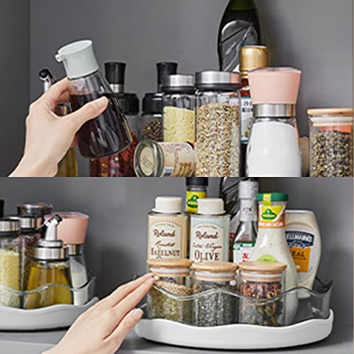 Lazy Susan Turntable Spice Rack Spinning Cabinet Organizer Rotating Condiment Tray Spinner for Pantry Kitchen Vanity Bathroom Jewelry Container Makeup Holder Cosmetic Storage (11 Inch)