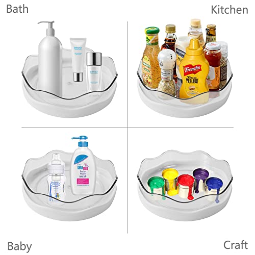 Lazy Susan Turntable Spice Rack Spinning Cabinet Organizer Rotating Condiment Tray Spinner for Pantry Kitchen Vanity Bathroom Jewelry Container Makeup Holder Cosmetic Storage (11 Inch)