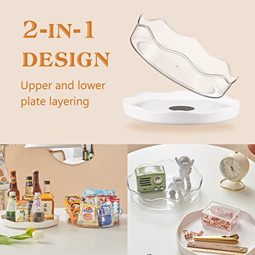 Lazy Susan Turntable Spice Rack Spinning Cabinet Organizer Rotating Condiment Tray Spinner for Pantry Kitchen Vanity Bathroom Jewelry Container Makeup Holder Cosmetic Storage (11 Inch)