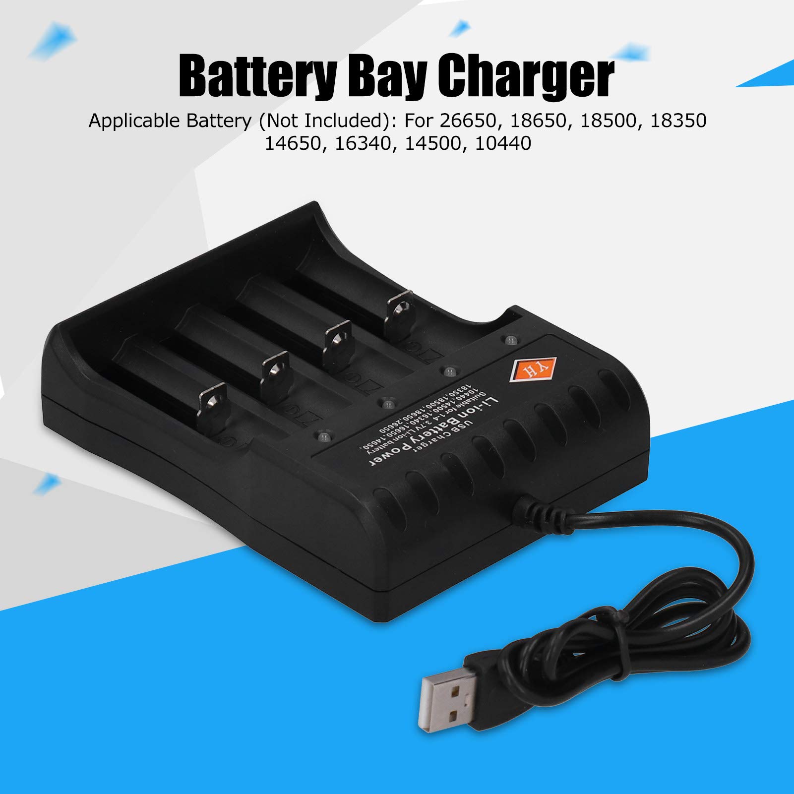 Quick Battery Bay Li-ion Charger, Smart Battery Charger, for 3.7V Li?ion Battery 26650, , 18500, 18350, 14650, 16340, 1450,0