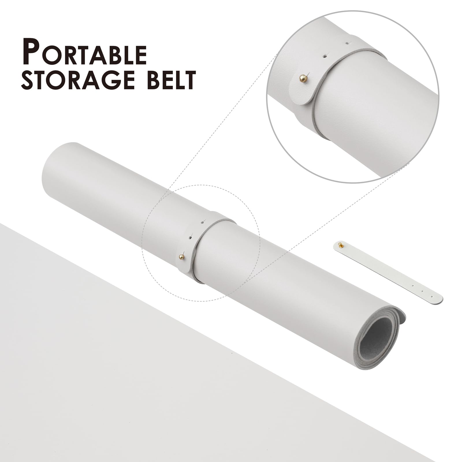 Dual Sided Leather Desk Mat - Waterproof Desk Pad for Office and Home - Desk Organization and Accessories - Ideal for Large Mouse Pad and Desk Mats on Top of Desks(White+Silver,31.5"x 15.7")