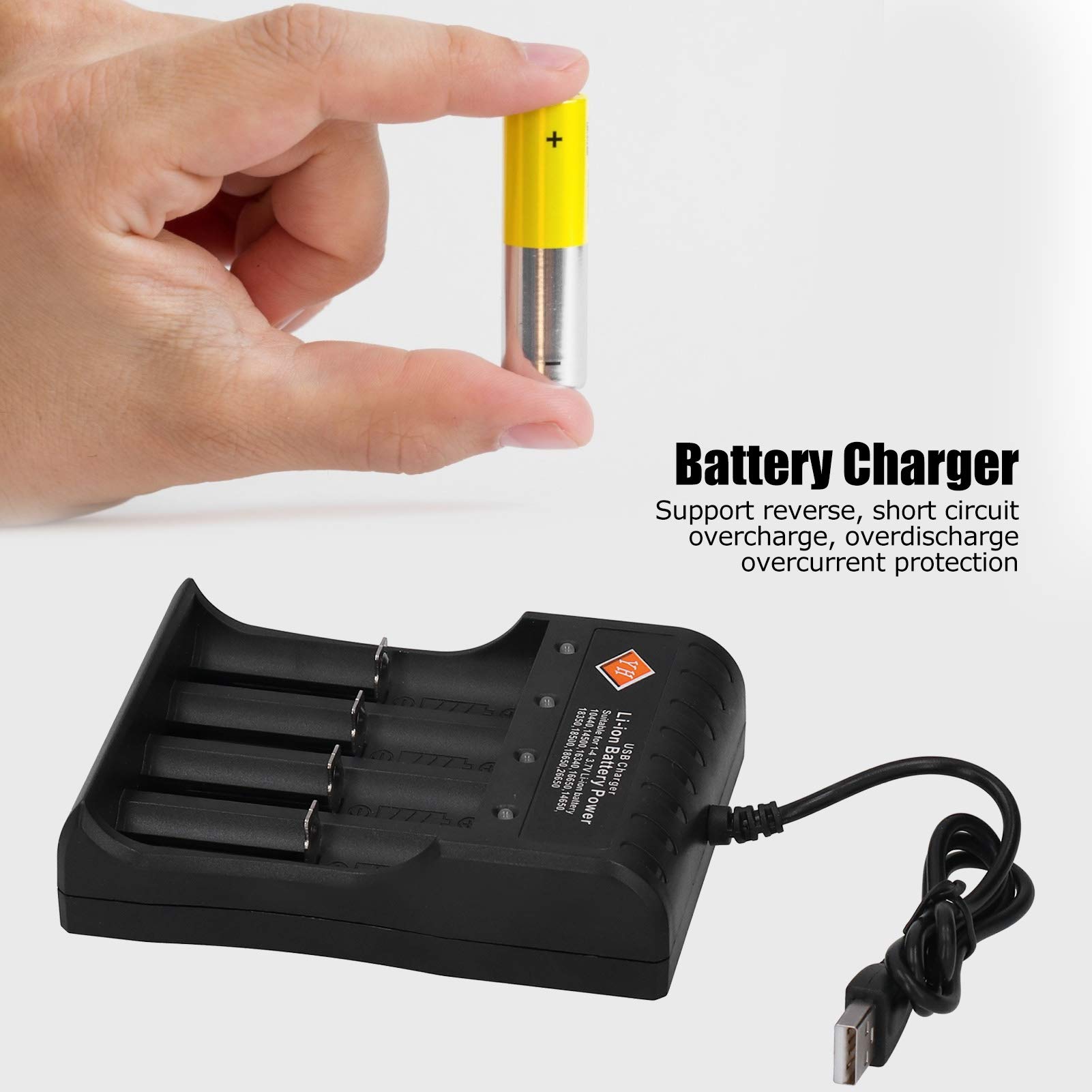 Quick Battery Bay Li-ion Charger, Smart Battery Charger, for 3.7V Li?ion Battery 26650, , 18500, 18350, 14650, 16340, 1450,0