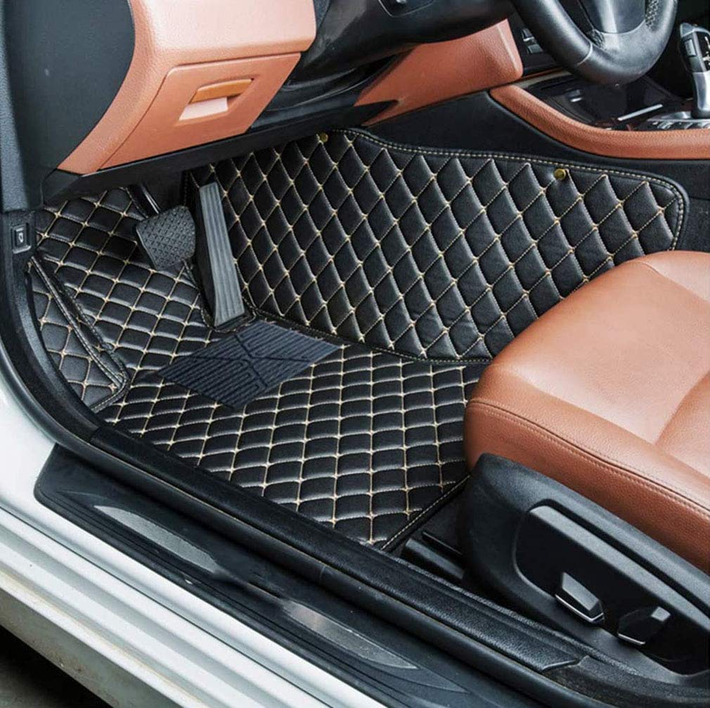 Car Floor Mats for Volvo - S60 2011-2017 Full Coverage Foot Pad All Weather Anti-Slip Waterproof Dustproof Interior Protection Luxury PU Leather Custom Auto Carpe QUUFAA (Beige,S60 2011-2017 Year)