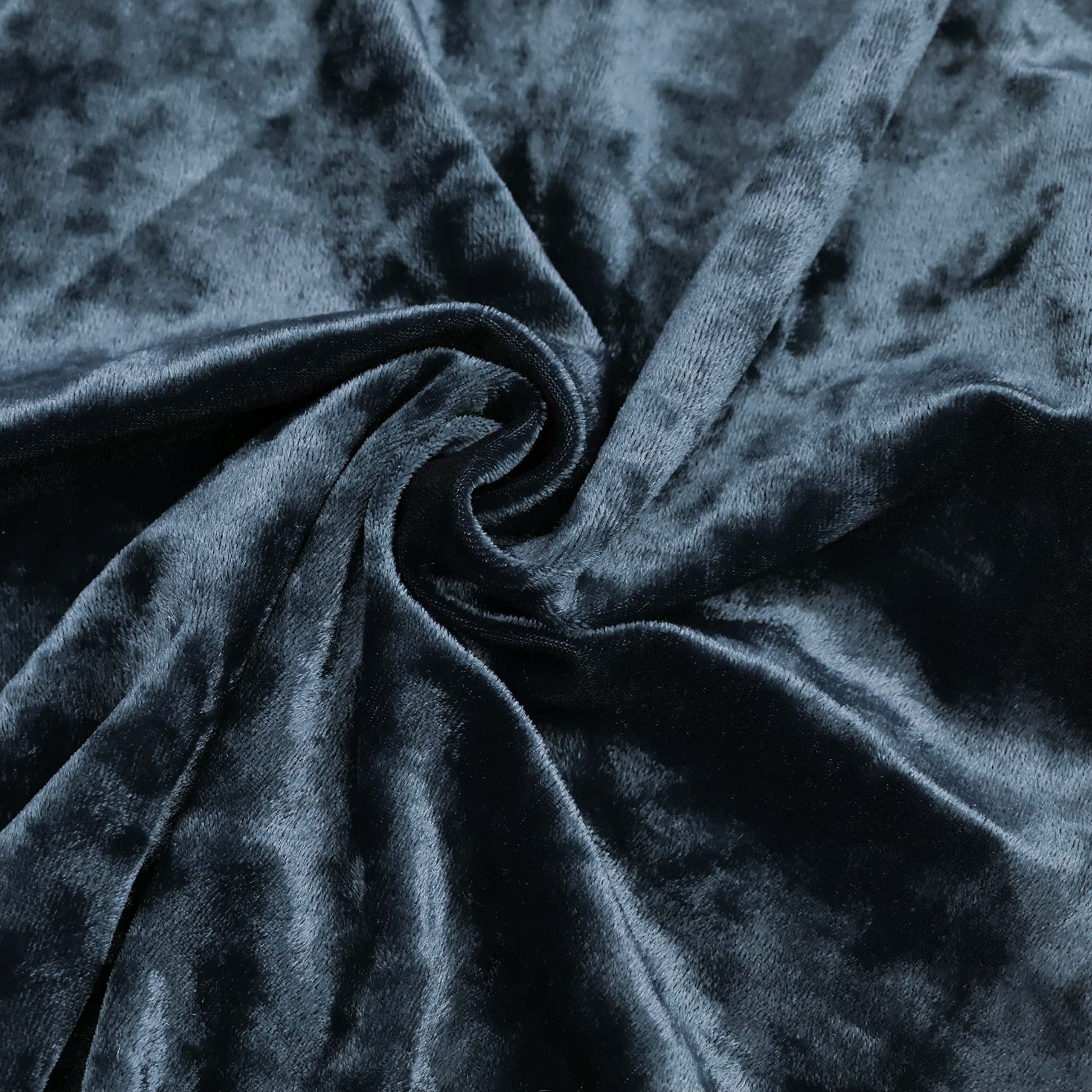 Daisy Del Sol Crushed Velvet High Waisted Comfy Soft Stretch 70s Yoga Loungewear Bell Bottom Flare Pants (Large, Indigo)