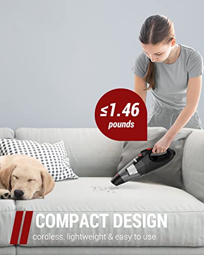 VacLife Handheld Vacuum, Car Vacuum Cleaner Cordless, Red (VL188-N)