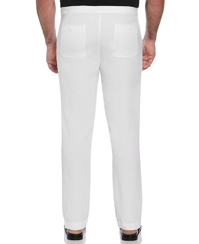 Cubavera Men's Linen-Blend Pants with Drawstring (Size Small-5X Big & Tall), Brilliant White, 2X/30 Inseam