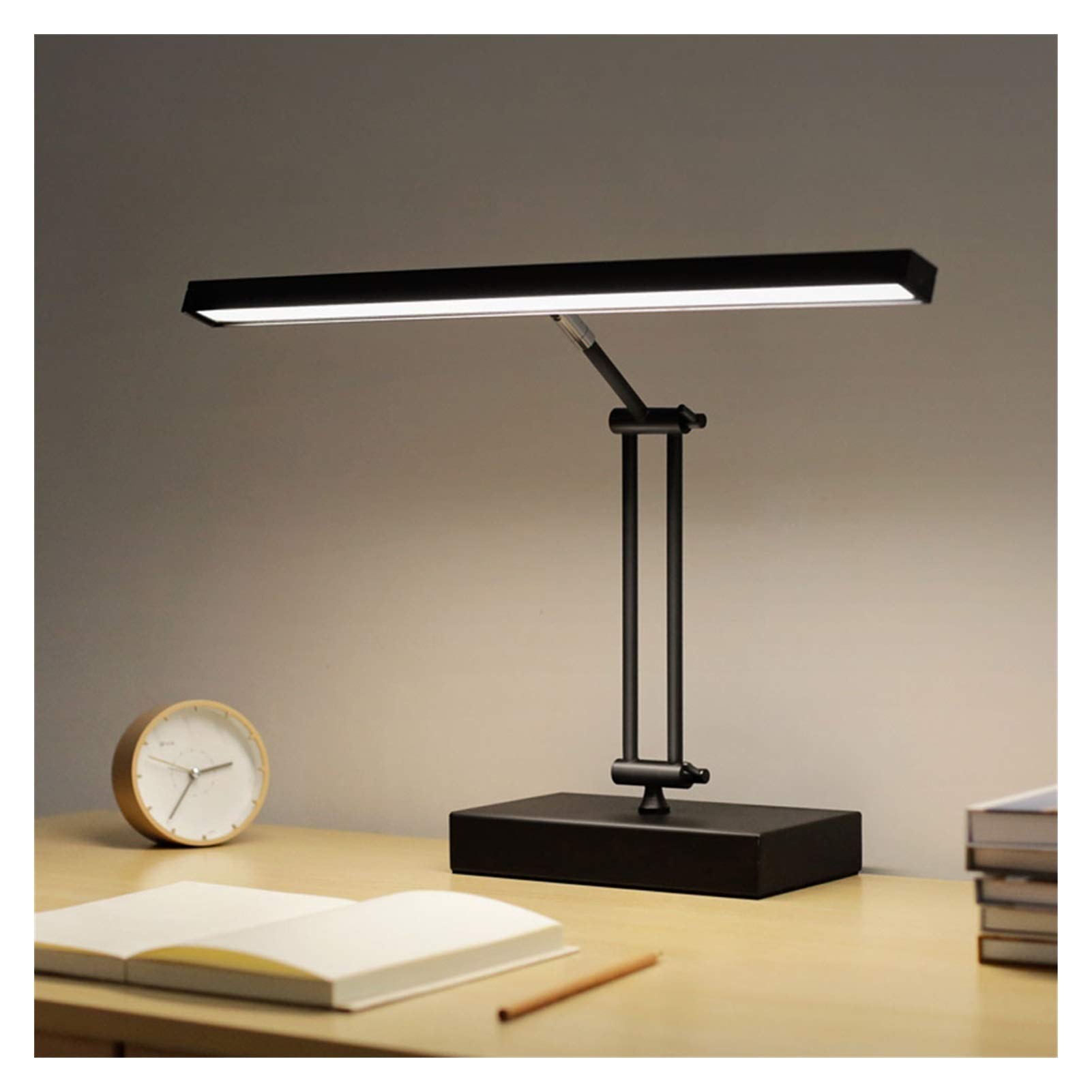 WYH Exquisite LED Lamp LED Desk Lamp 10W Eye-Care Dimmable Light 3000mA Architect Table Lamp Touch Control Study Reading Office Black Durable Table Lamp (Color : Black)