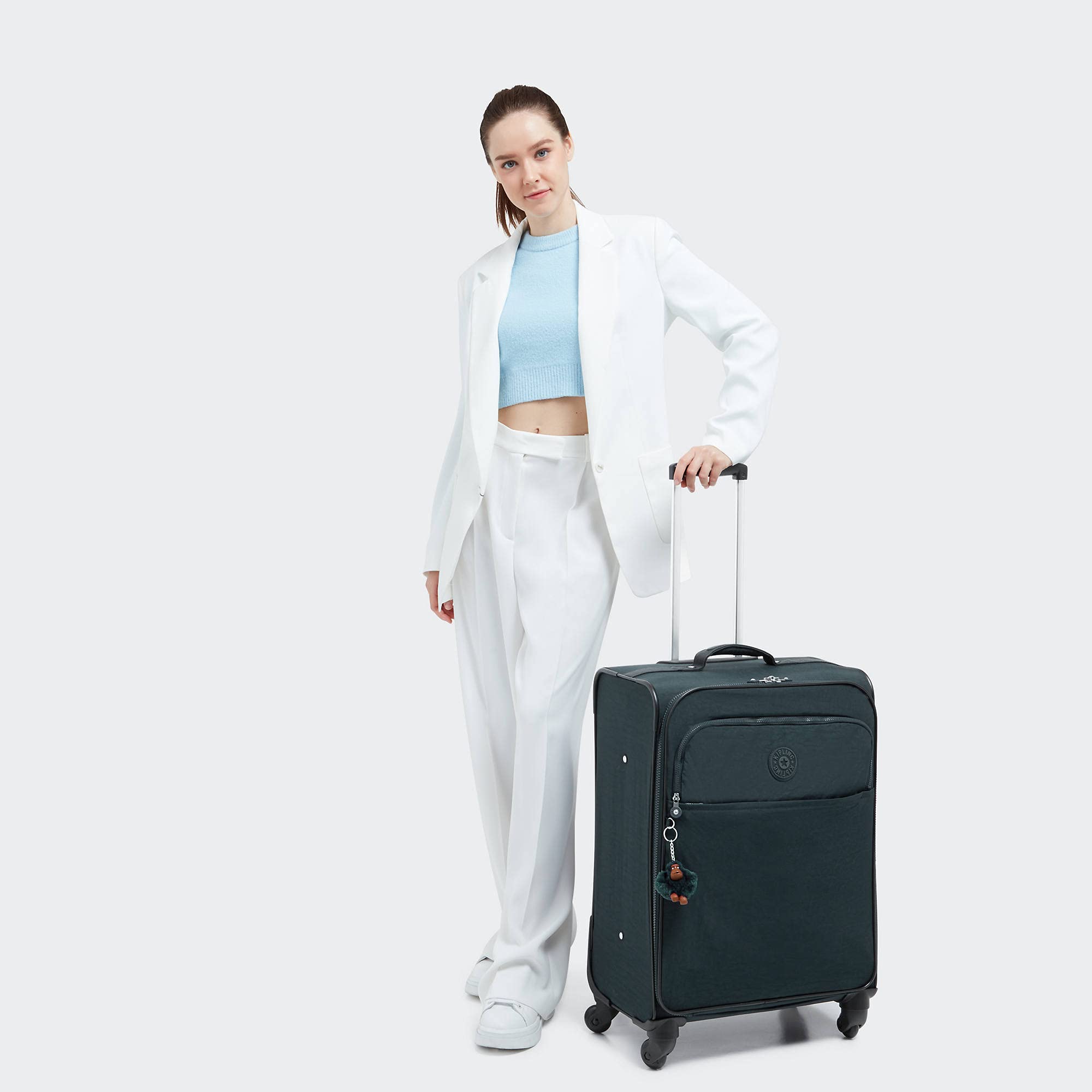 Kipling Parker Medium Rolling Luggage True Blue Tonal