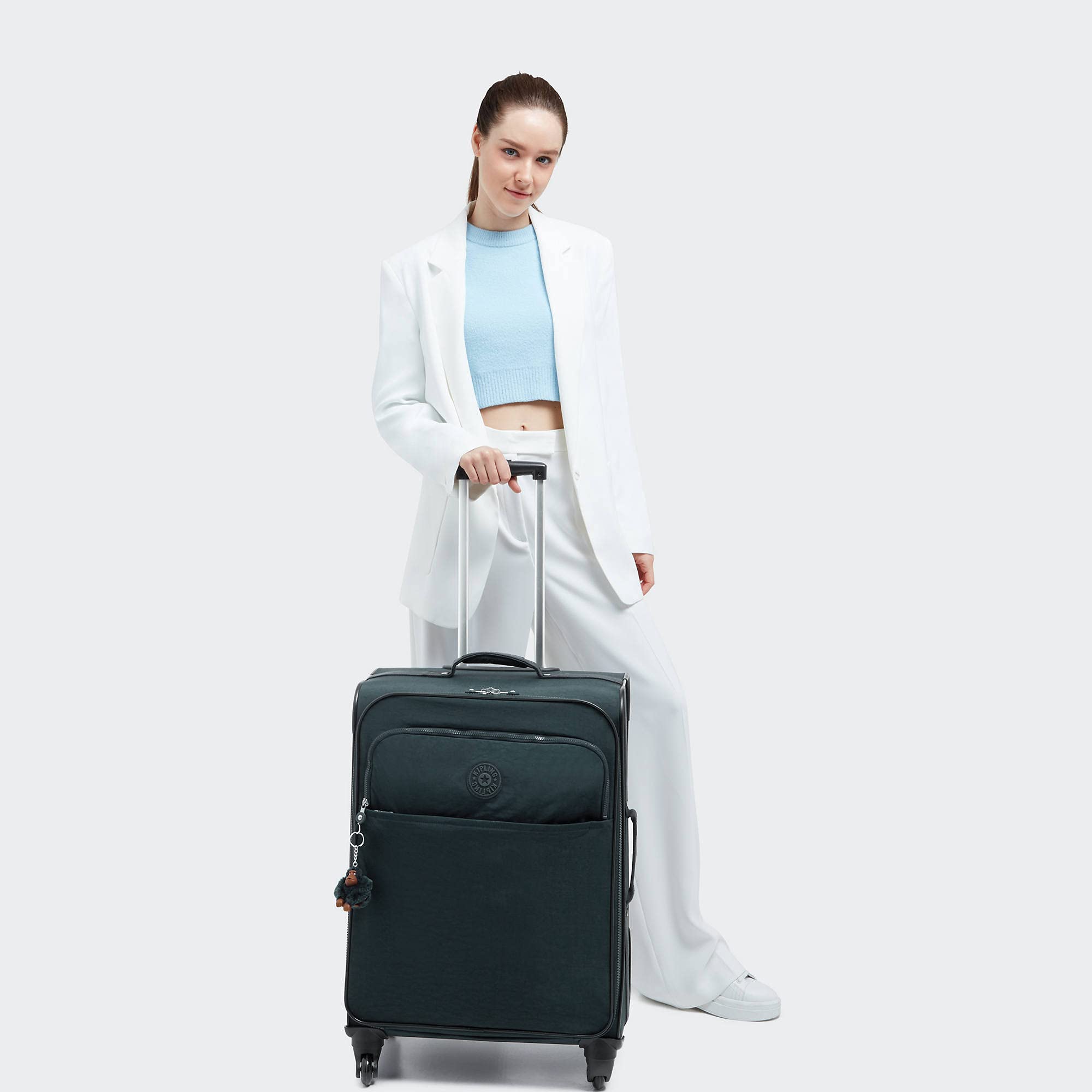 Kipling Parker Medium Rolling Luggage True Blue Tonal