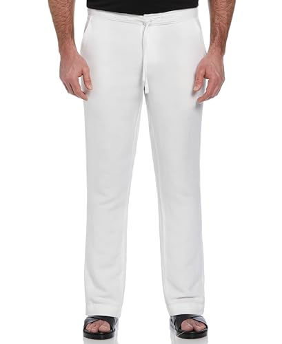 Cubavera Men's Linen-Blend Pants with Drawstring (Size Small-5X Big & Tall), Brilliant White, 2X/30 Inseam