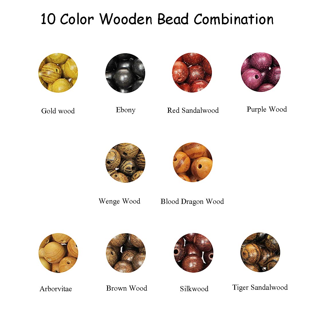 200pcs 8mm Stone Beads Kit Round Loose Gemstone 10 Color Wood Beads for Bracelet Necklace Earrings Jewelry Making