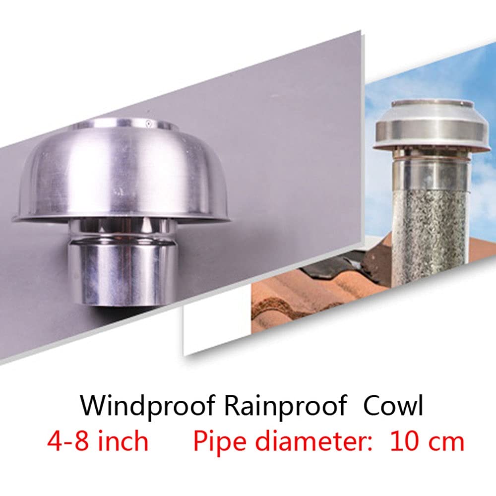 ATEYC Chimney Pot, 1Pcs 4-8 Inch Aluminum Mushroom Cowl for Air Roof Vent Heat Recovery Ventilation System Windproof Rainproof (Size : 8 Inch)