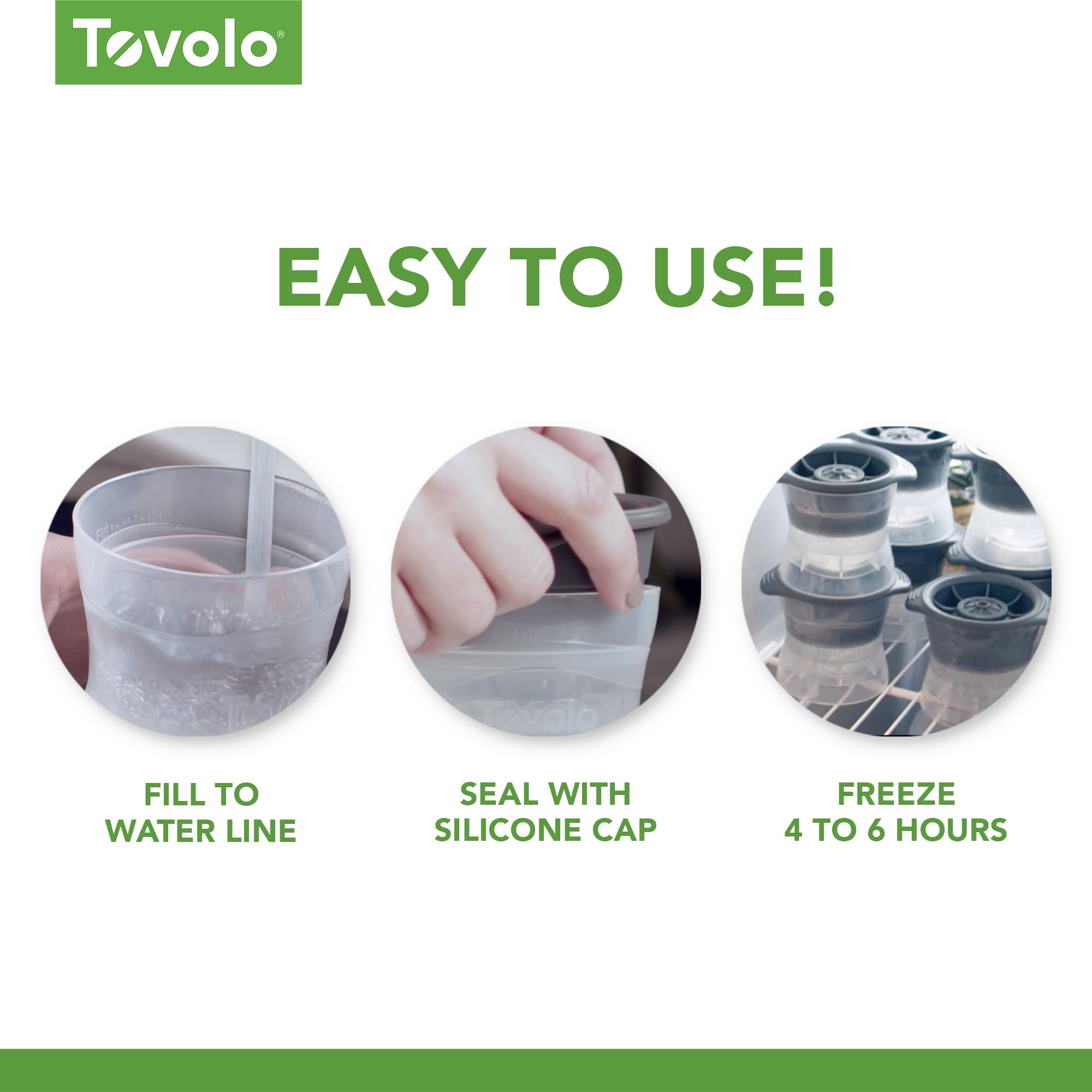 Tovolo Christmas Ornament Ice Molds, Set of 2 - Large Ice Mold Ideal for Festive & Holiday Drinks - Odor-Free Freezer Storage, Dishwasher-Safe with Silicone Plunger